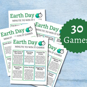 Earth Day Minute to Win It, Printable Earth Day Group Party Games for ...