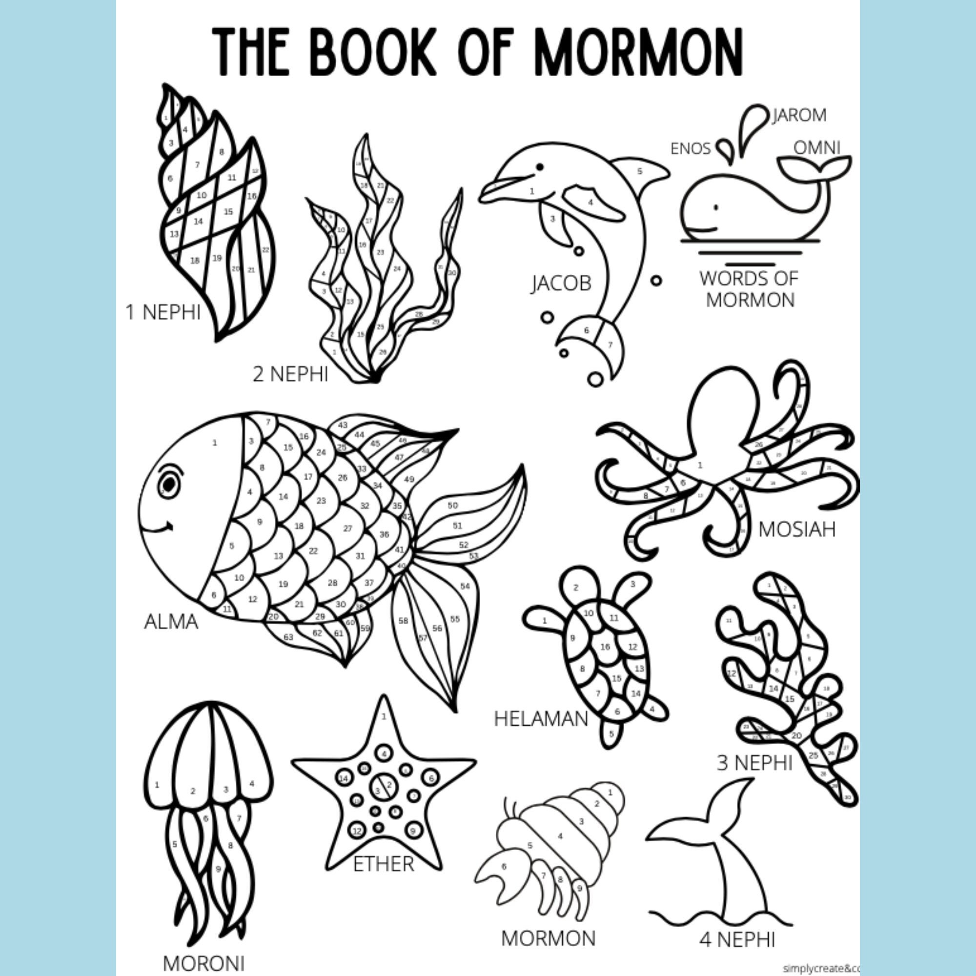 Book of Mormon Reading Chart for Kids, LDS Scripture Study Tracker ...
