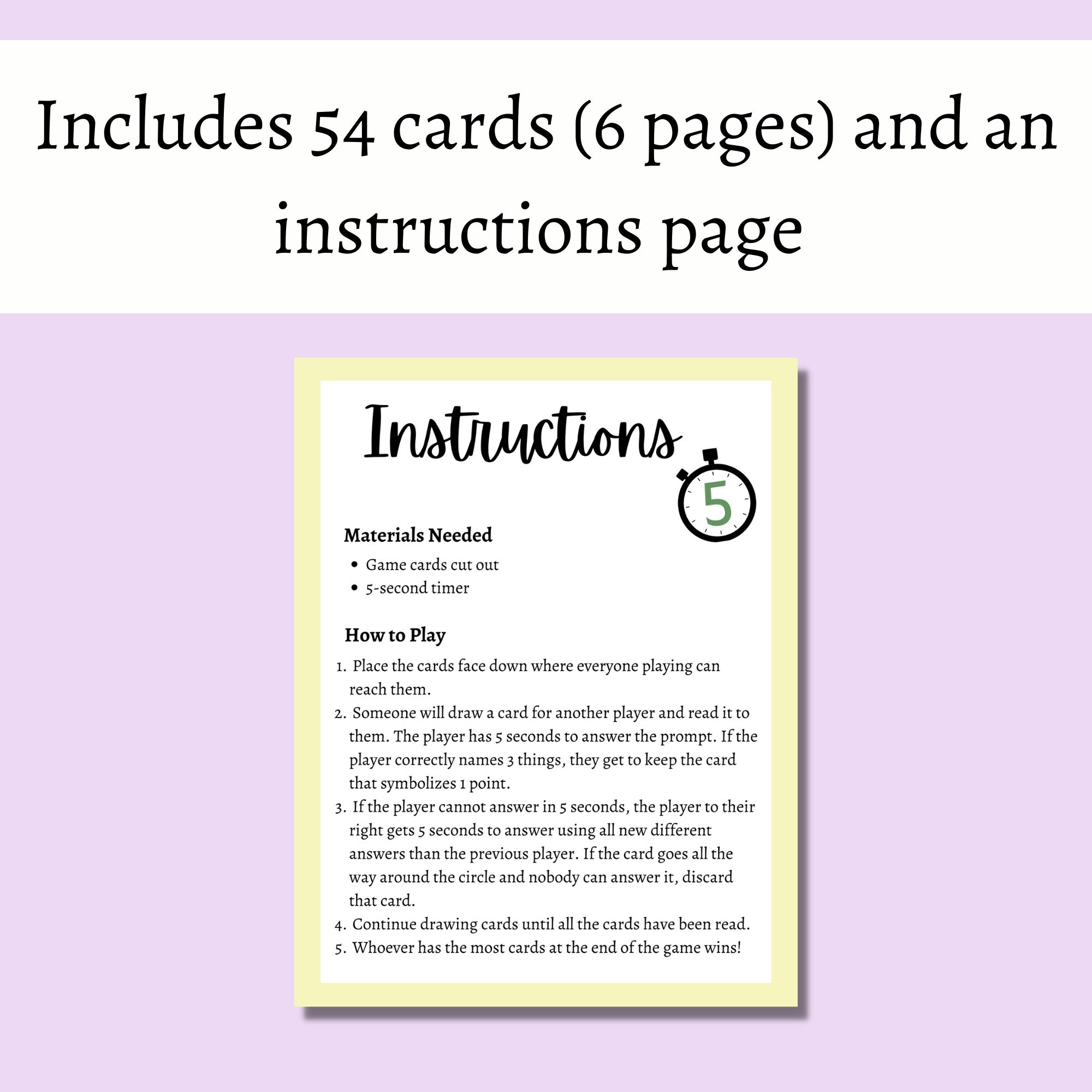 Spring 5 Seconds Game, Printable Springtime Party Game for Kids, Teens ...