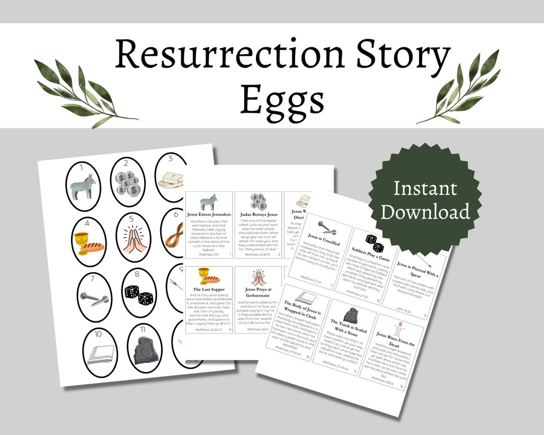 Resurrection Eggs Printable, Religious Easter Story Activity for Kids ...