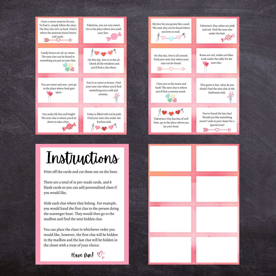 Valentine's Day Scavenger Hunt for Kids, Cupid Family Treasure Hunt ...