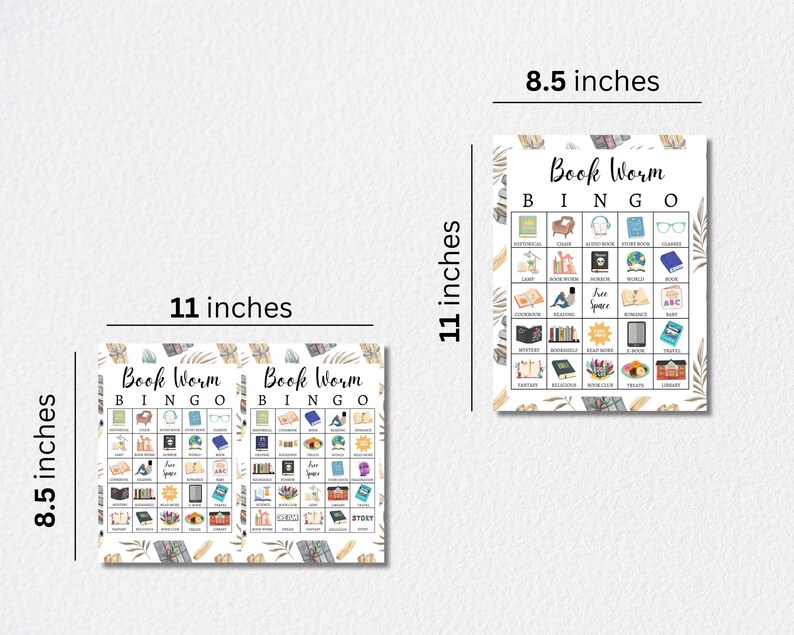 Book Worm Bingo Cards, Printable Book Club Game, Fun Reading Activity ...