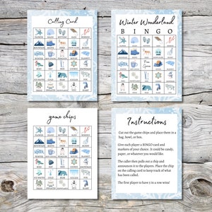 Winter Wonderland Bingo Cards, Printable Holiday Party Game for Kids ...