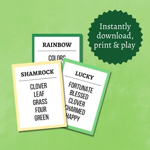 St. Patrick's Day Taboo Game, Printable Party Game for Kids, Teens, and ...