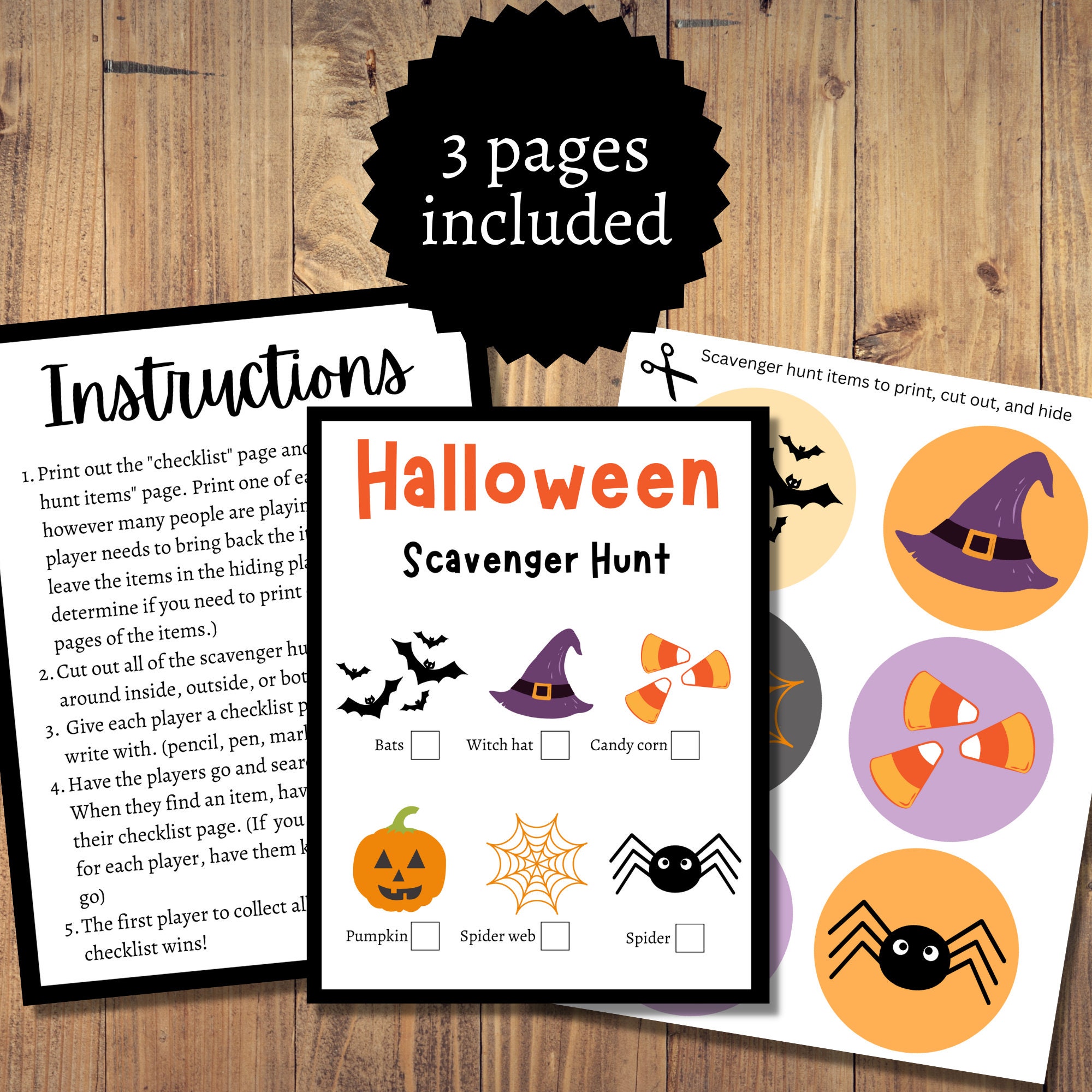 Halloween Scavenger Hunt for Kids, Printable Halloween Game for ...