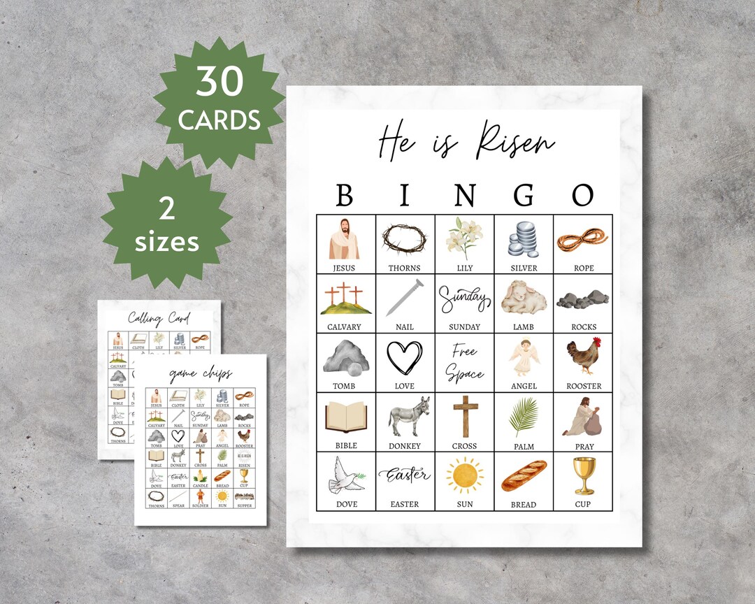 He is Risen Bingo Cards, Printable Resurrection Game, Holy Week ...