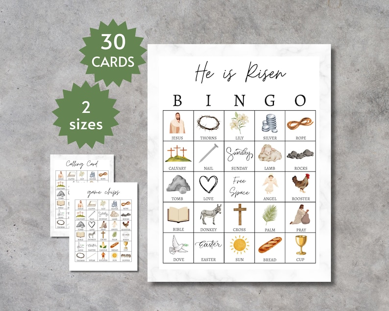 He is Risen Bingo Cards, Printable Resurrection Game, Holy Week ...