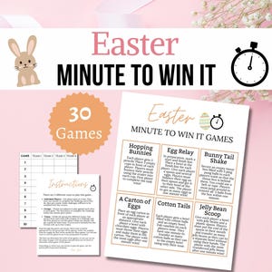 Easter Minute to Win It Bundle, Printable Easter Party Game for Kids ...
