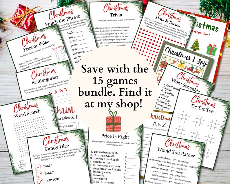 Christmas Word Scramble Game, Christmas Party Game Printable, Family ...