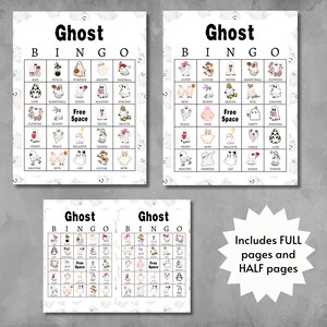Ghost Bingo Cards, Halloween Party Game for Kids, Teens, and Adults ...