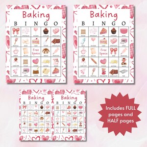 Valentine's Day Baking Bingo Cards, Printable February Party Game for ...