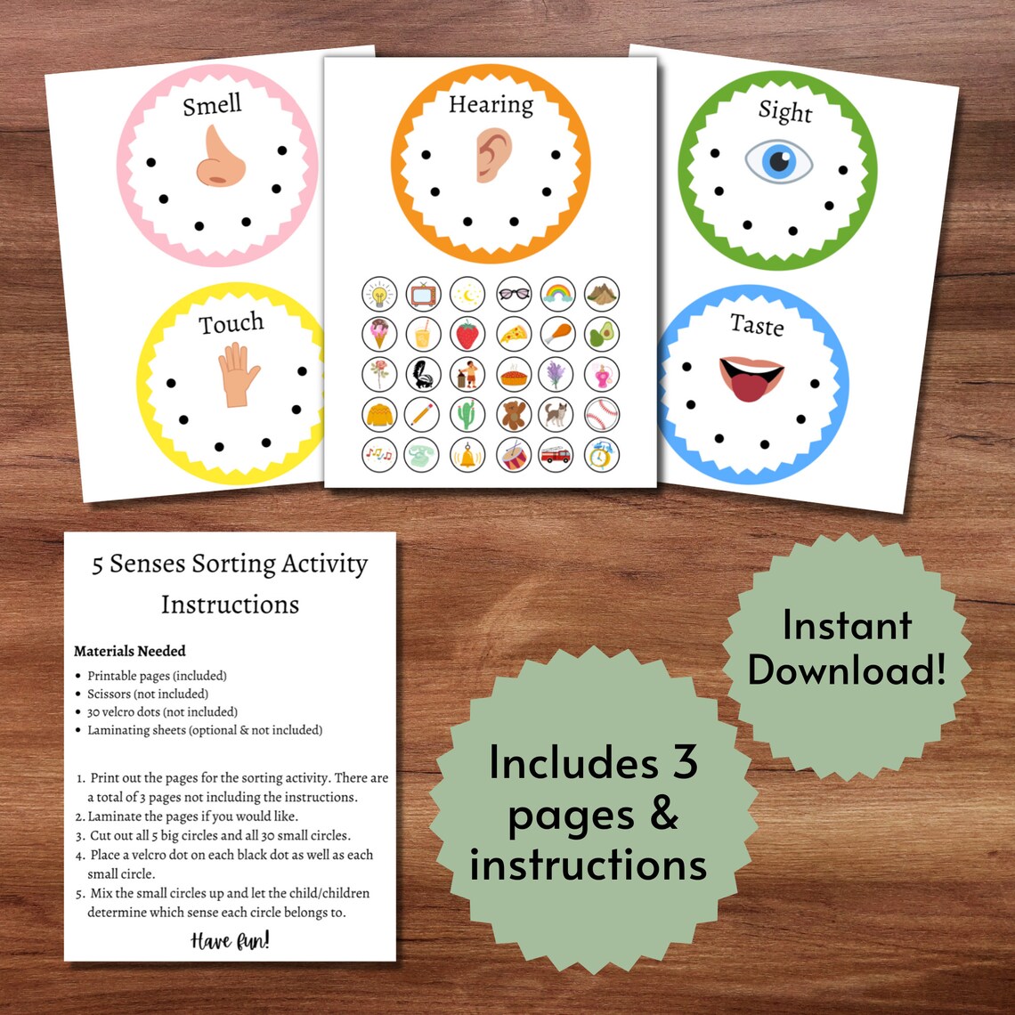 Five Senses Sorting Activity, 5 Senses Activity, Printable Five Senses ...