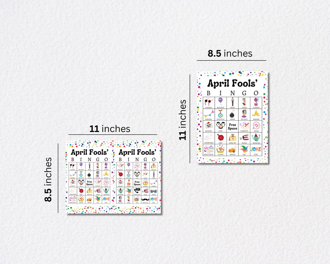 April Fools Day Bingo, Printable April 1st Party Game for Kids, Teens ...