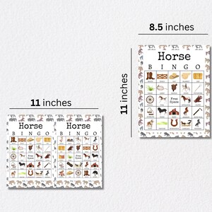 Horse Bingo Cards, Printable Wild West Party Game, Includes Full and ...