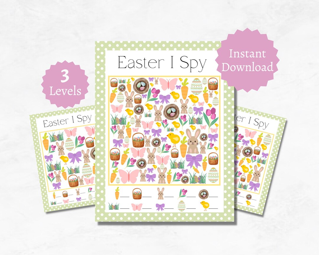 Easter I Spy Game, Printable Easter Party Activity for Kids, Includes ...