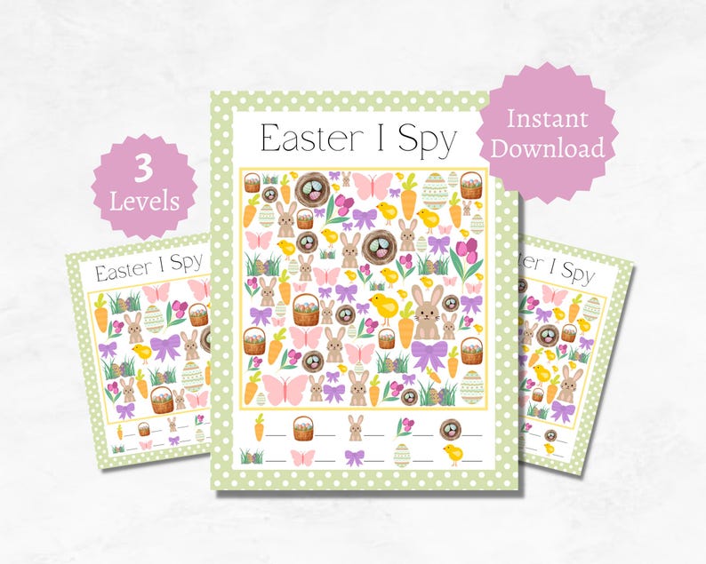 Easter I Spy Game, Printable Easter Party Activity for Kids, Includes ...