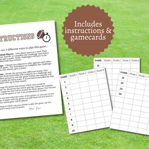 Football Minute to Win It Games, Printable Football Party Game ...