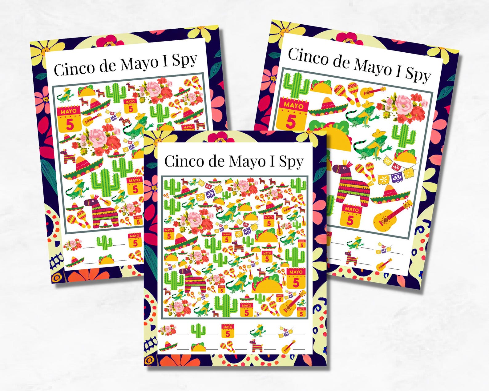 Cinco De Mayo I Spy, Printable Party Games for Kids, May 5th Activity ...