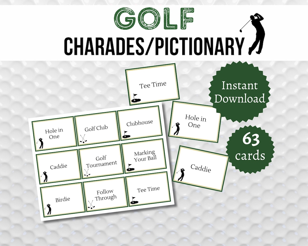 Golf Charades Cards, Printable Golf Party Game for Kids, Teens, and ...