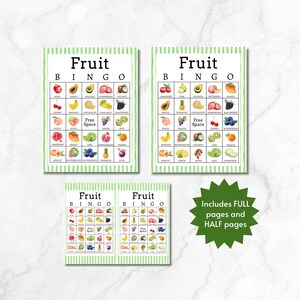 Fruit Bingo Cards, Printable Fruit Learning Activity for Kids, Fruit ...