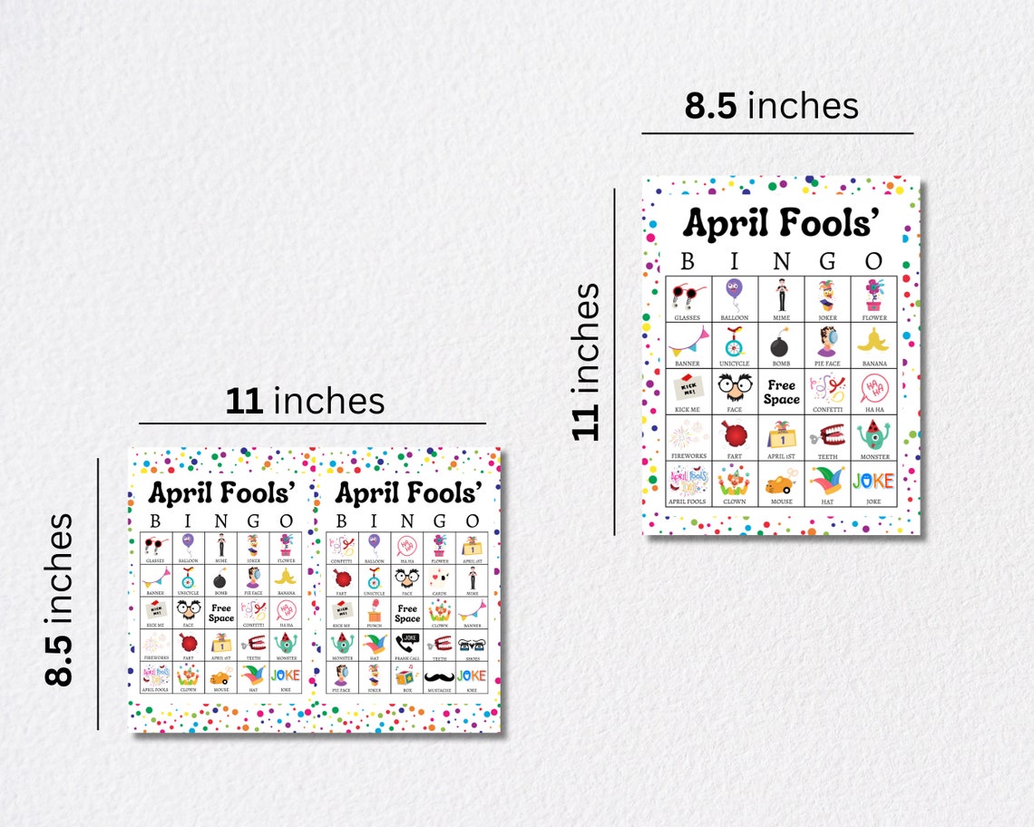 April Fools Day Bingo, Printable April 1st Party Game for Kids, Teens ...