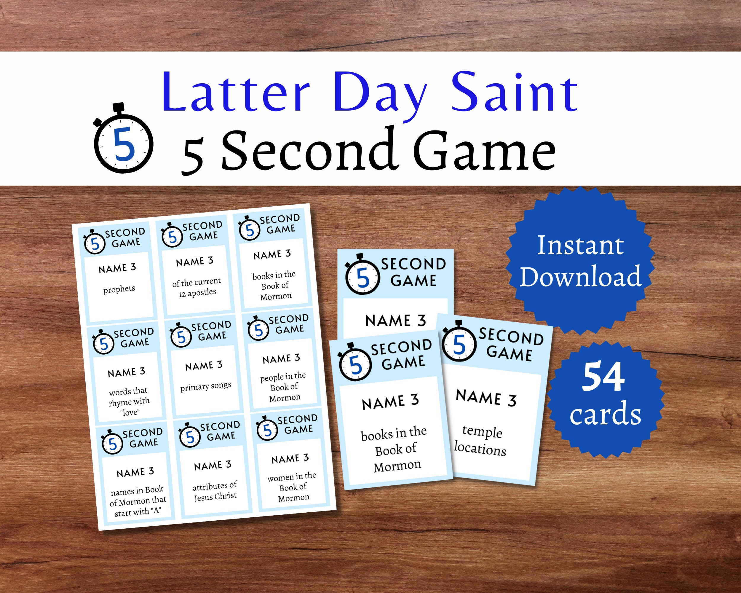 LDS Games, Latter Day Saint 5 Second Game, LDS Church Games for Kids ...