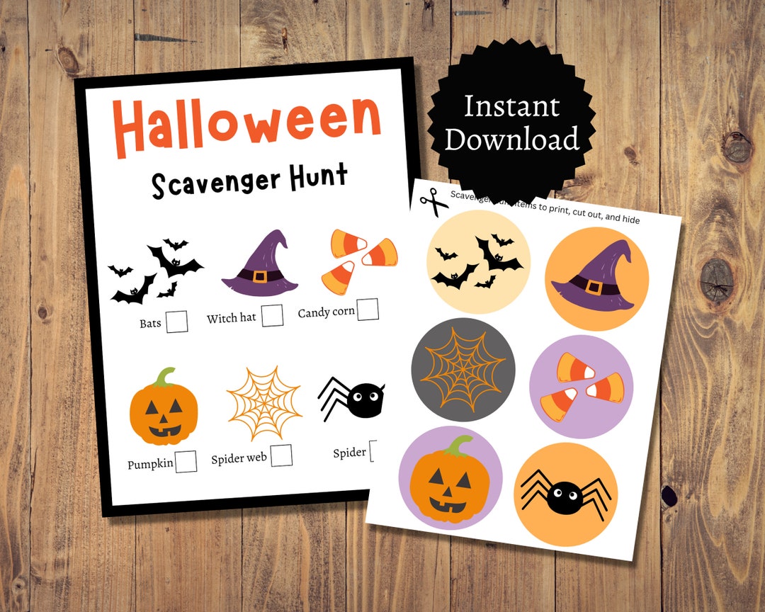Halloween Scavenger Hunt for Kids, Printable Halloween Game for ...
