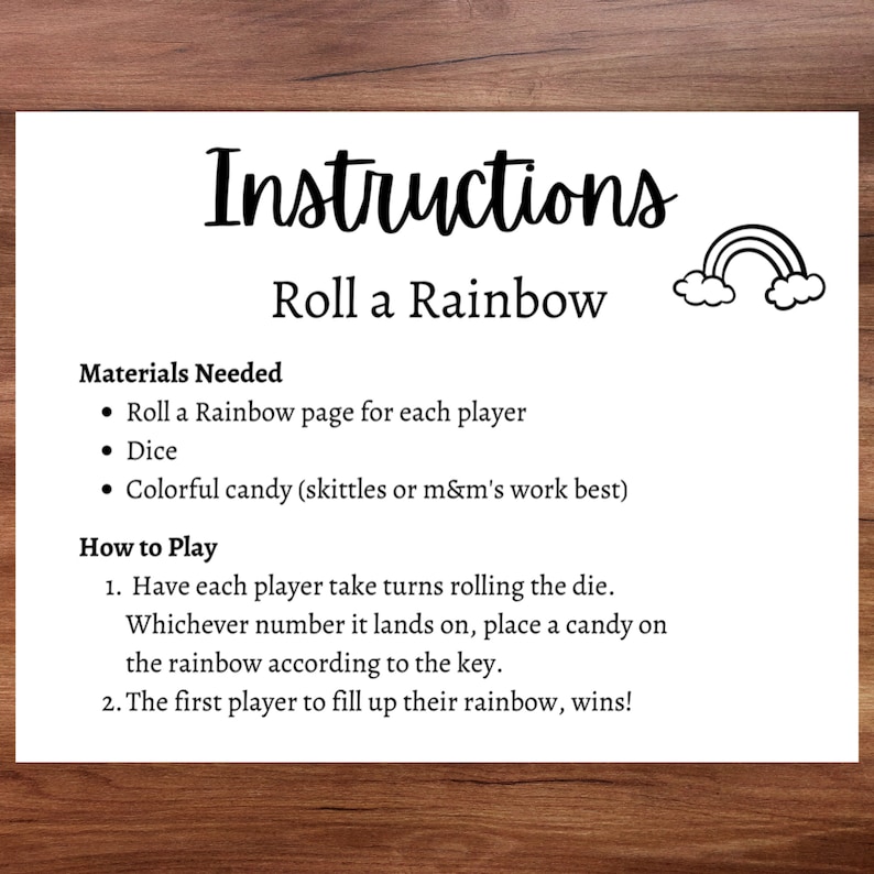 Roll a Rainbow Game, St. Patrick's Day Games, Rainbow Activity for Kids ...