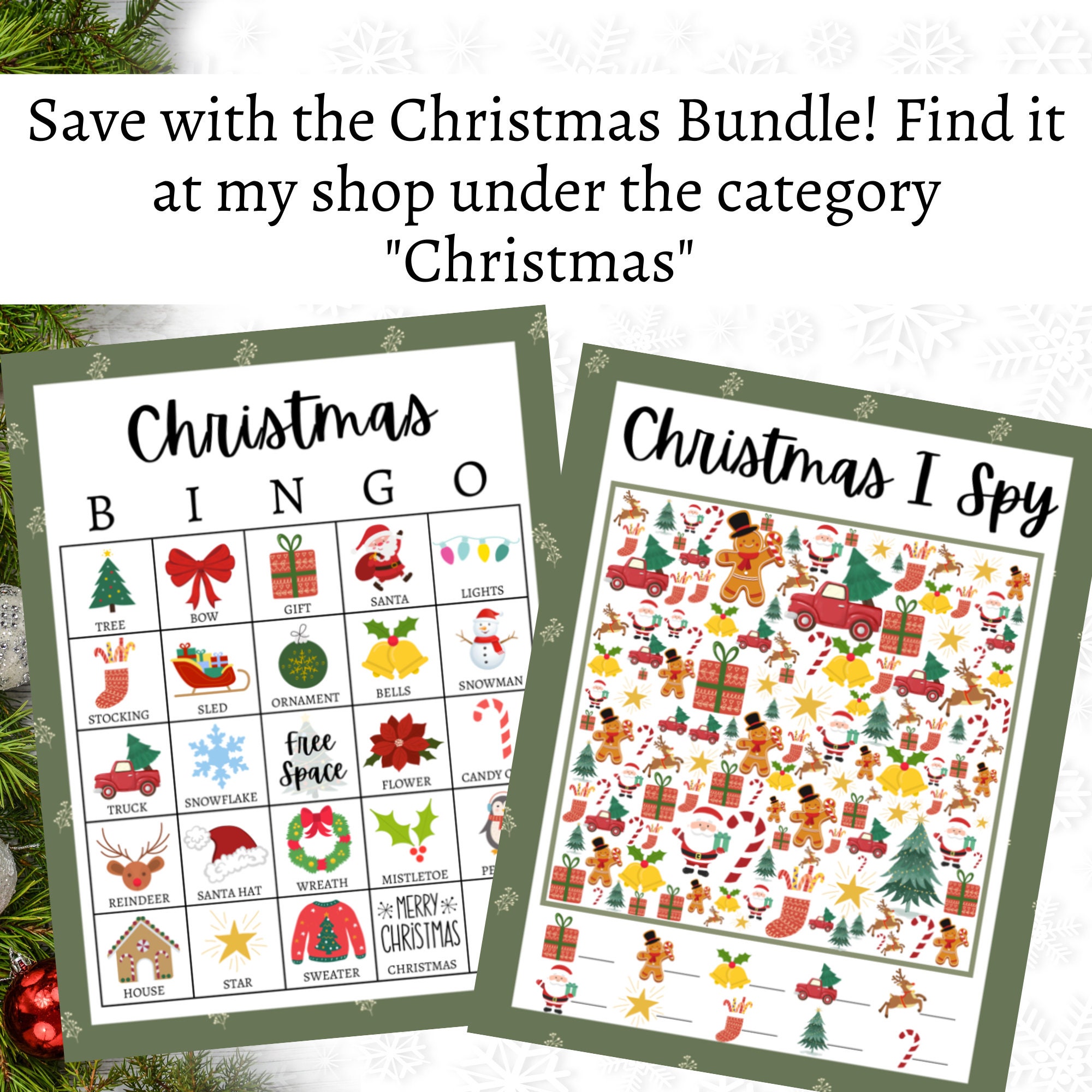 Christmas I Spy Game, Printable Holiday Activity for Kids, Search and ...