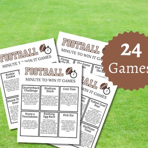Football Minute to Win It Games, Printable Football Party Game ...