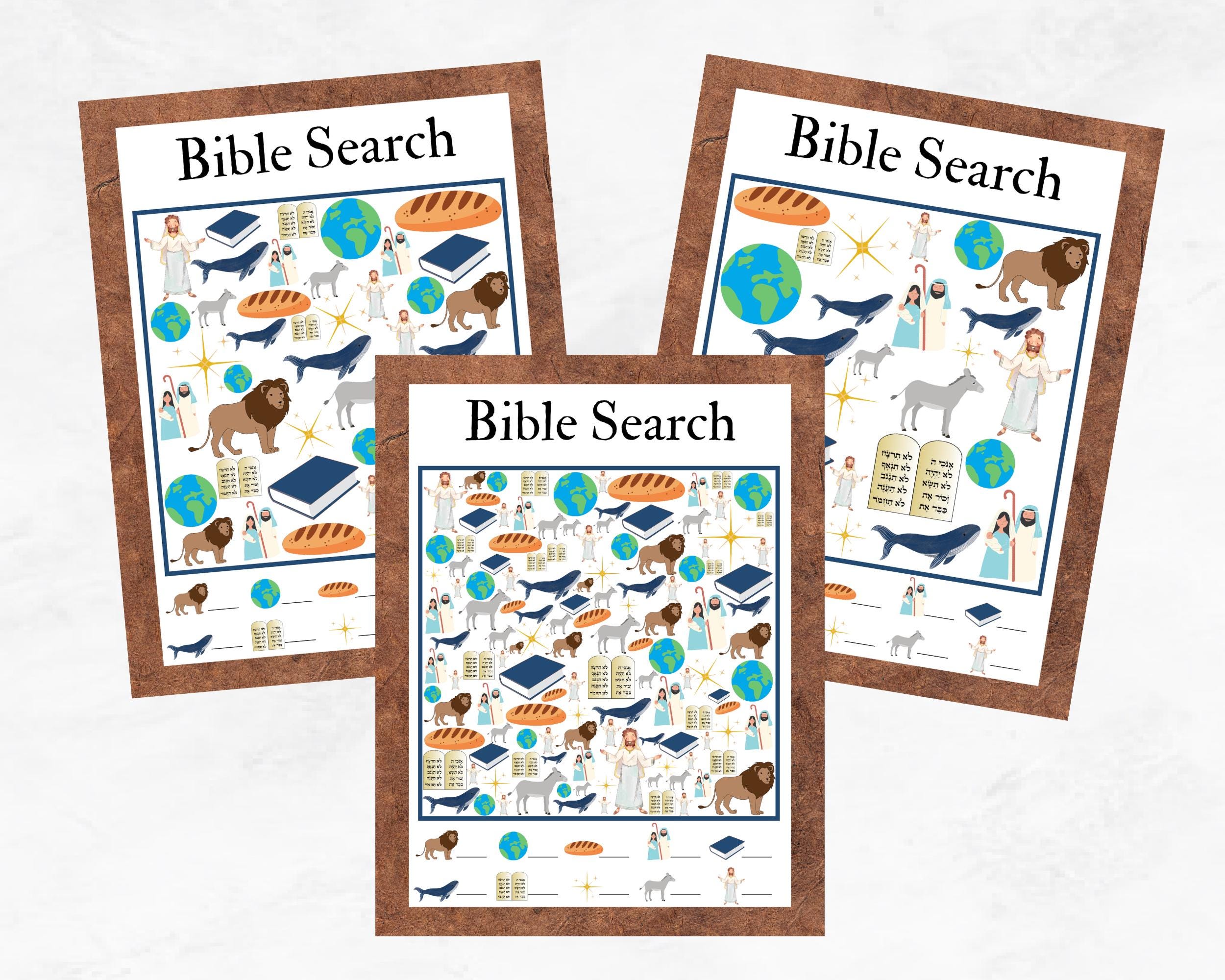 Bible Search and Find, Printable Bible Game for Kids, Christian ...