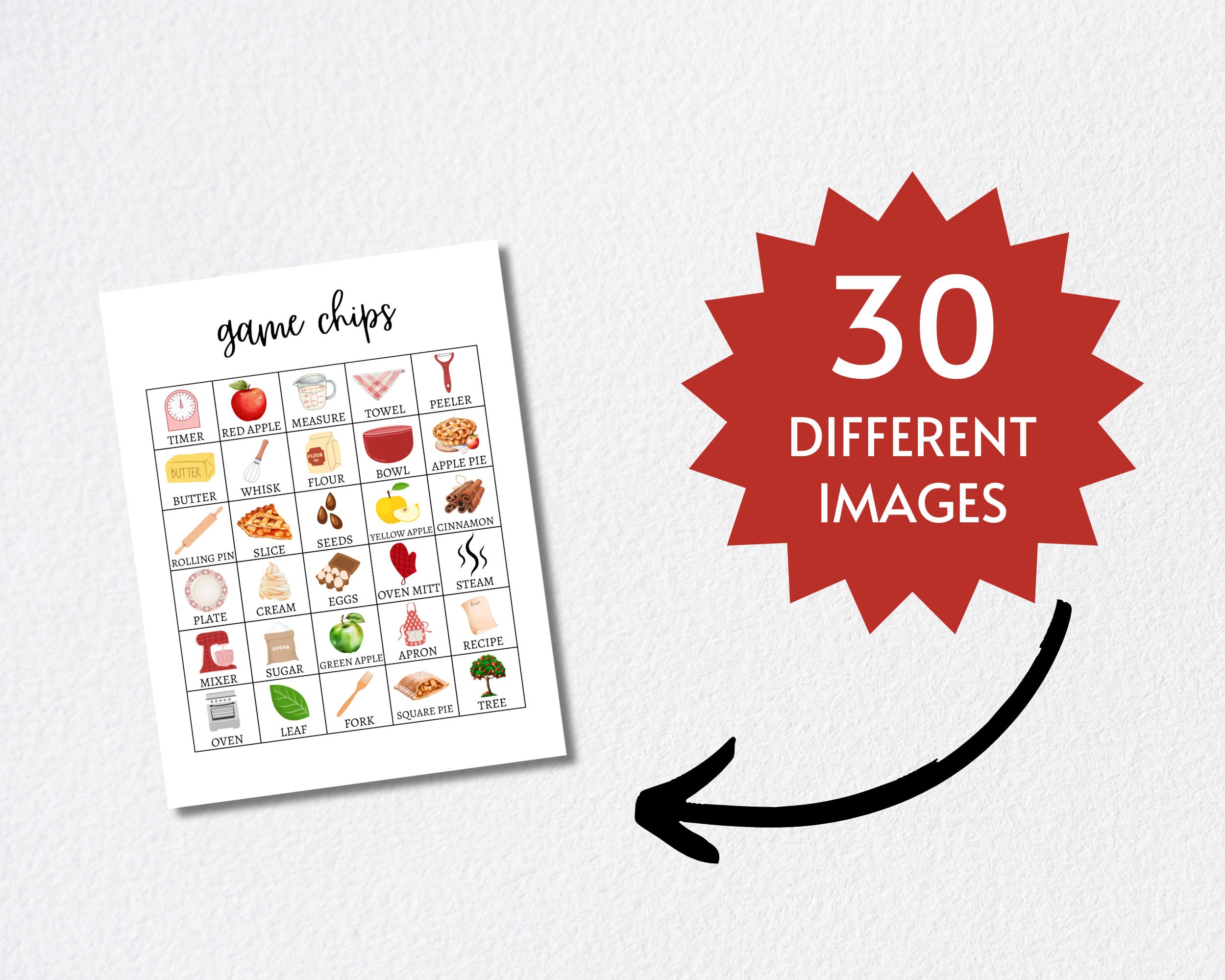 Apple Pie Bingo Cards, Printable Baking Party Game for Kids, Teens, and ...