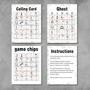 Ghost Bingo Cards, Halloween Party Game for Kids, Teens, and Adults ...