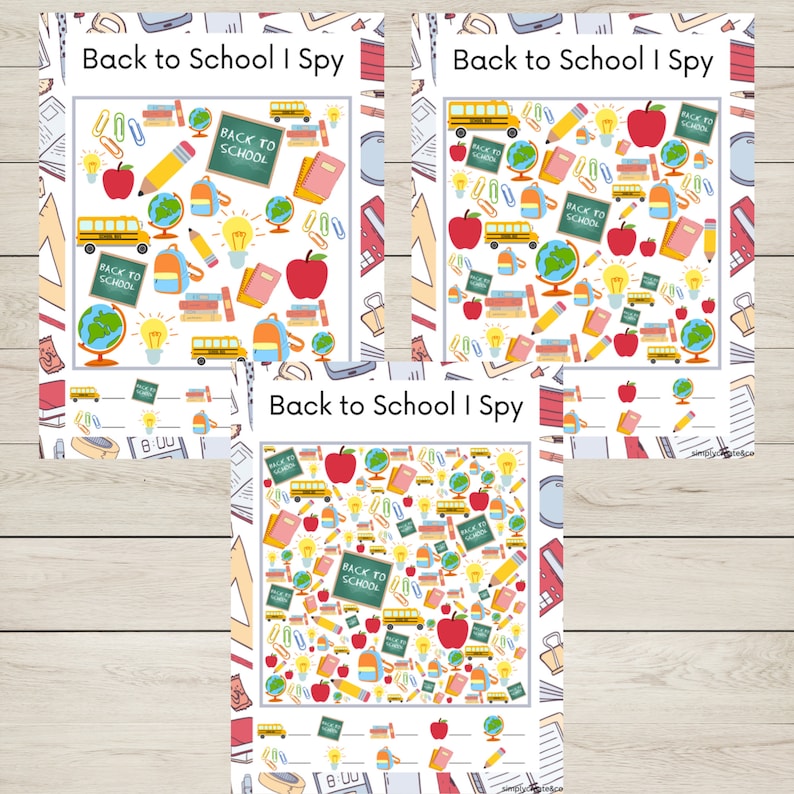 Back to School I Spy Game, Printable Classroom Activity for Kids ...