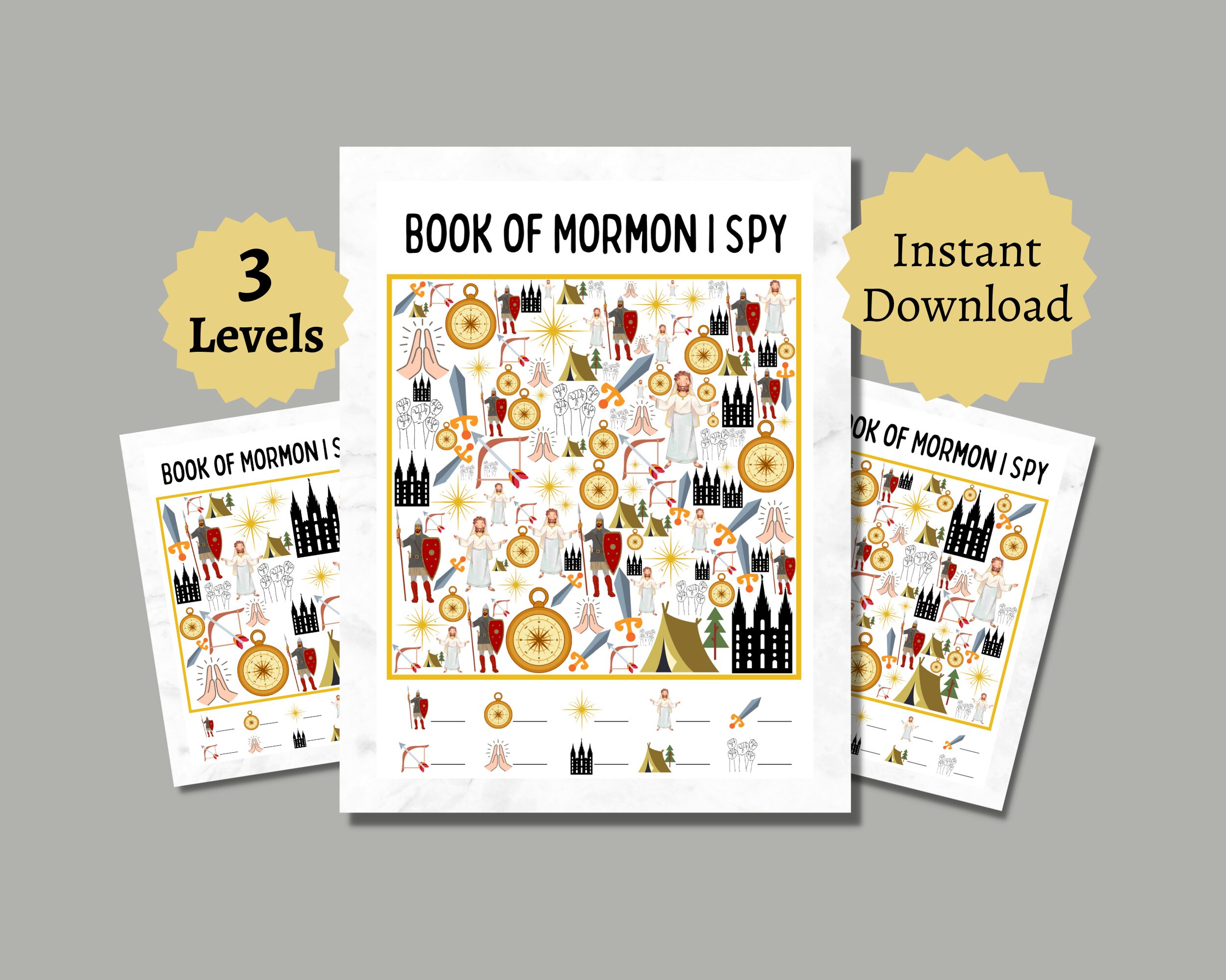 Book of Mormon I Spy Game, Printable LDS Activity for Kids, Latter-day ...