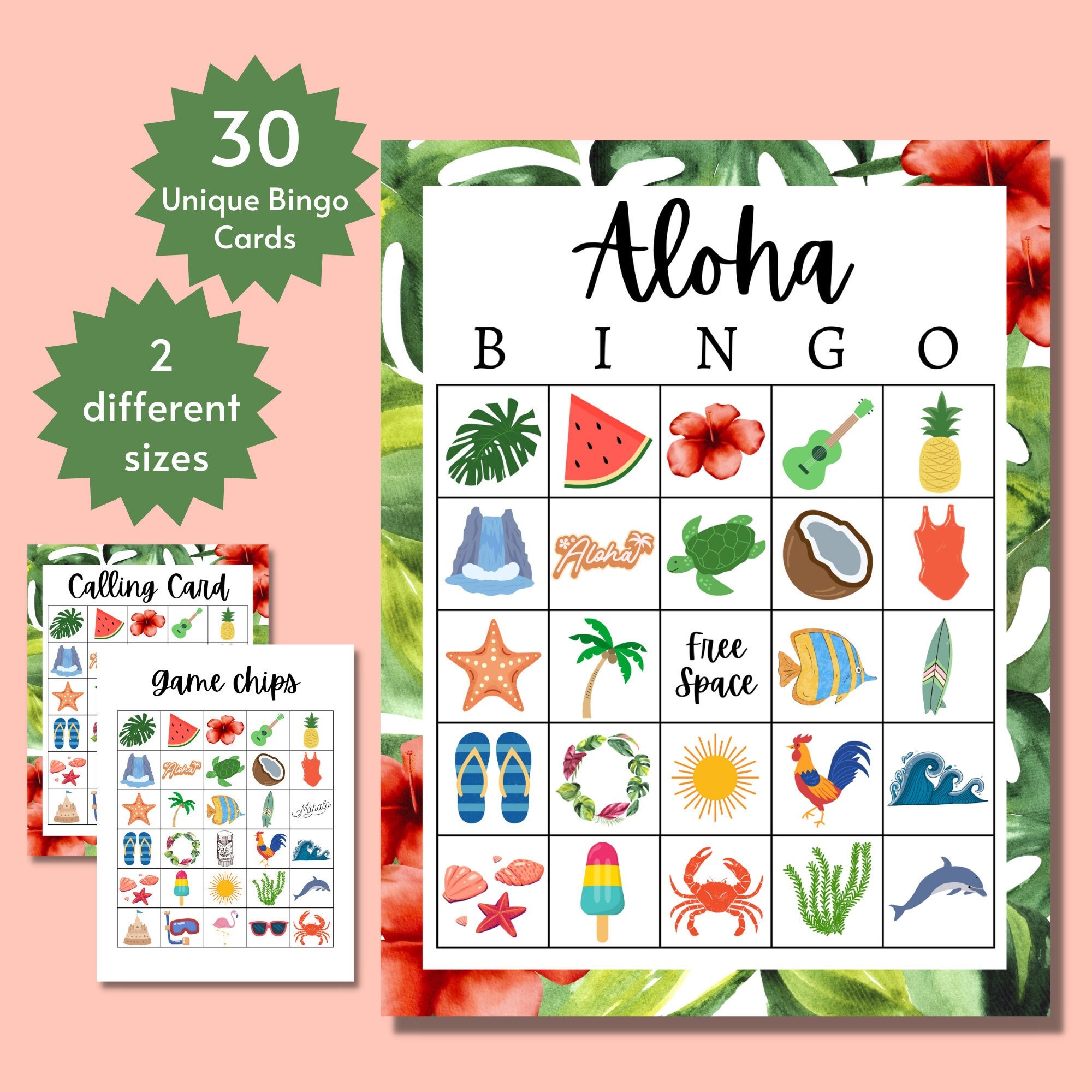 Aloha Bingo Luau Party Games Luau Bingo Cards Hawaiian - Etsy Australia