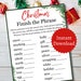 Christmas Finish the Phrase Game, Printable Holiday Party Game for Kids ...