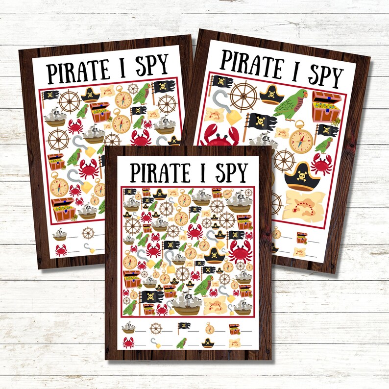 Pirate I Spy Game, Printable Pirate-themed Party Game for Kids ...