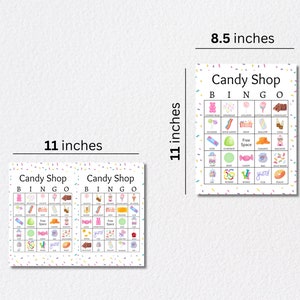 Candy Shop Bingo Cards, Printable Birthday Party Game for Kids ...