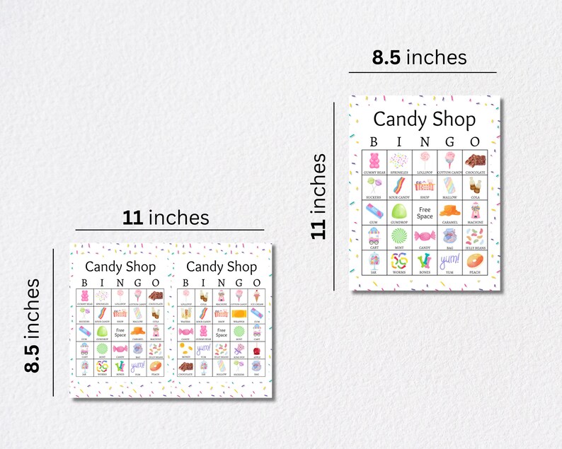 Candy Shop Bingo Cards, Printable Birthday Party Game for Kids ...