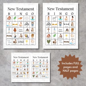New Testament Bingo Cards, Bible Party Game for Kids, Teens, and Adults ...