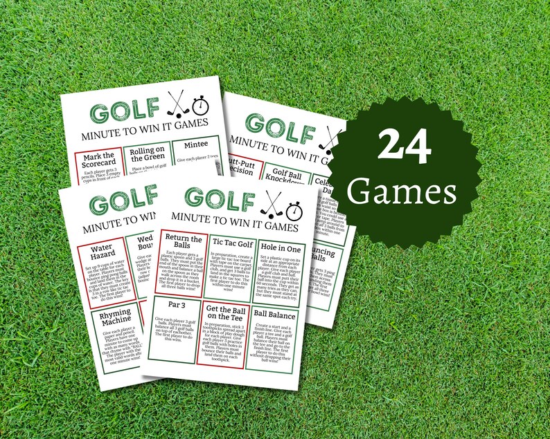 Golf Minute to Win It Party Games, Printable Indoor Golf Activities for ...