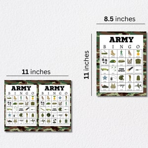 Army Bingo Cards, Printable Military Game for Kids, Teens, and Adults ...