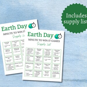 Earth Day Minute to Win It, Printable Earth Day Group Party Games for ...