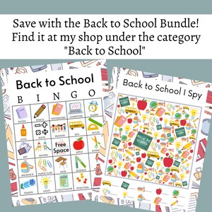 Back to School I Spy Game, Printable Classroom Activity for Kids ...