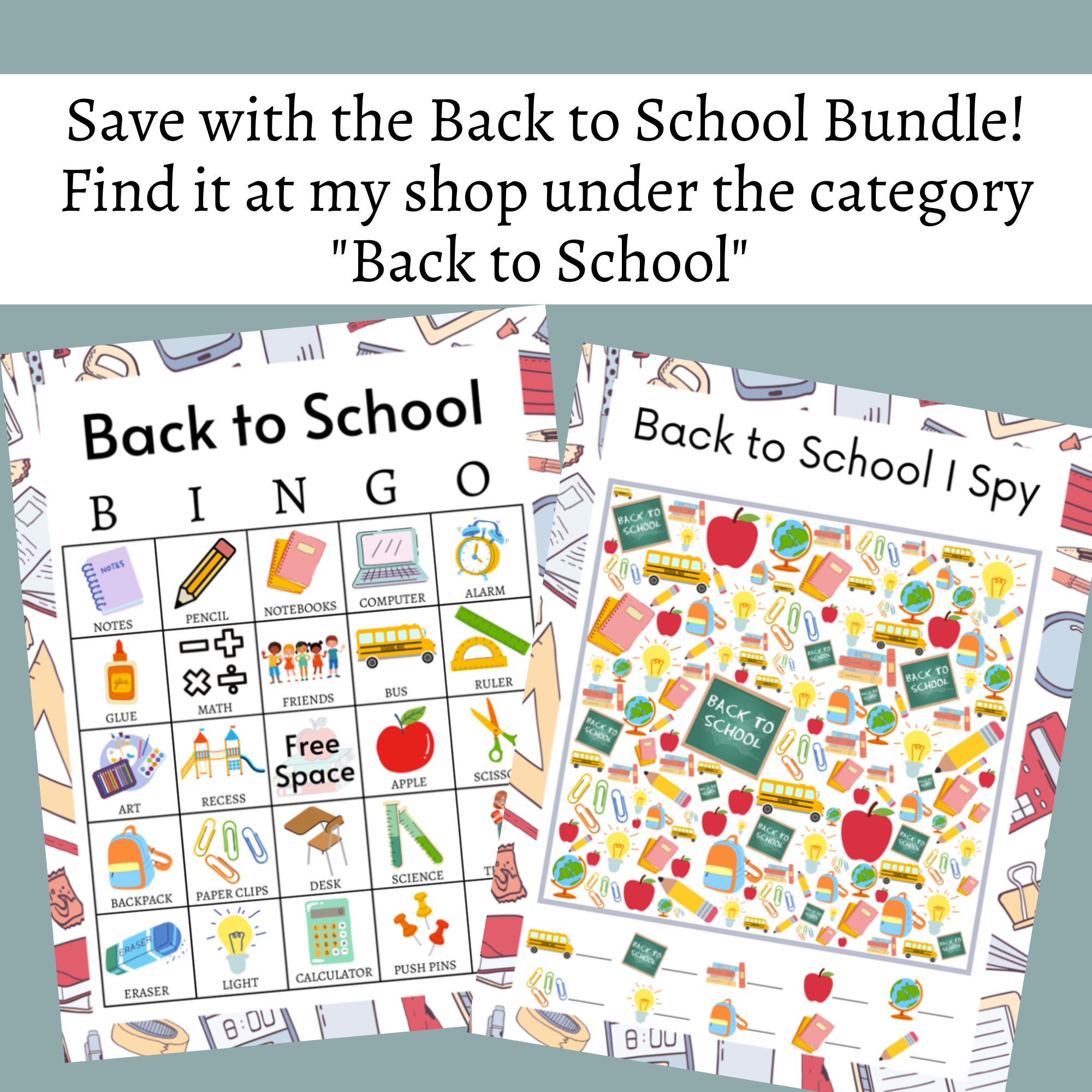 Back to School I Spy Game, Printable Classroom Activity for Kids ...