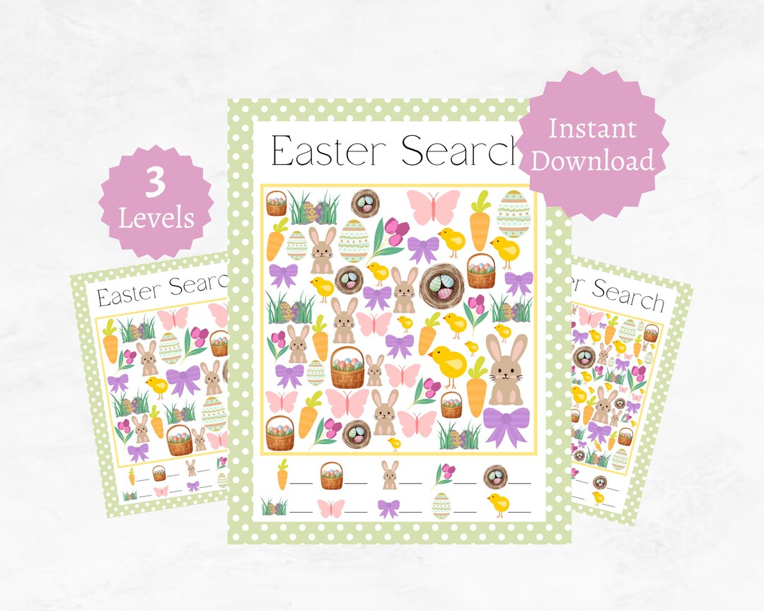 Easter Search and Find Game, Printable Easter Party Activity for Kids ...