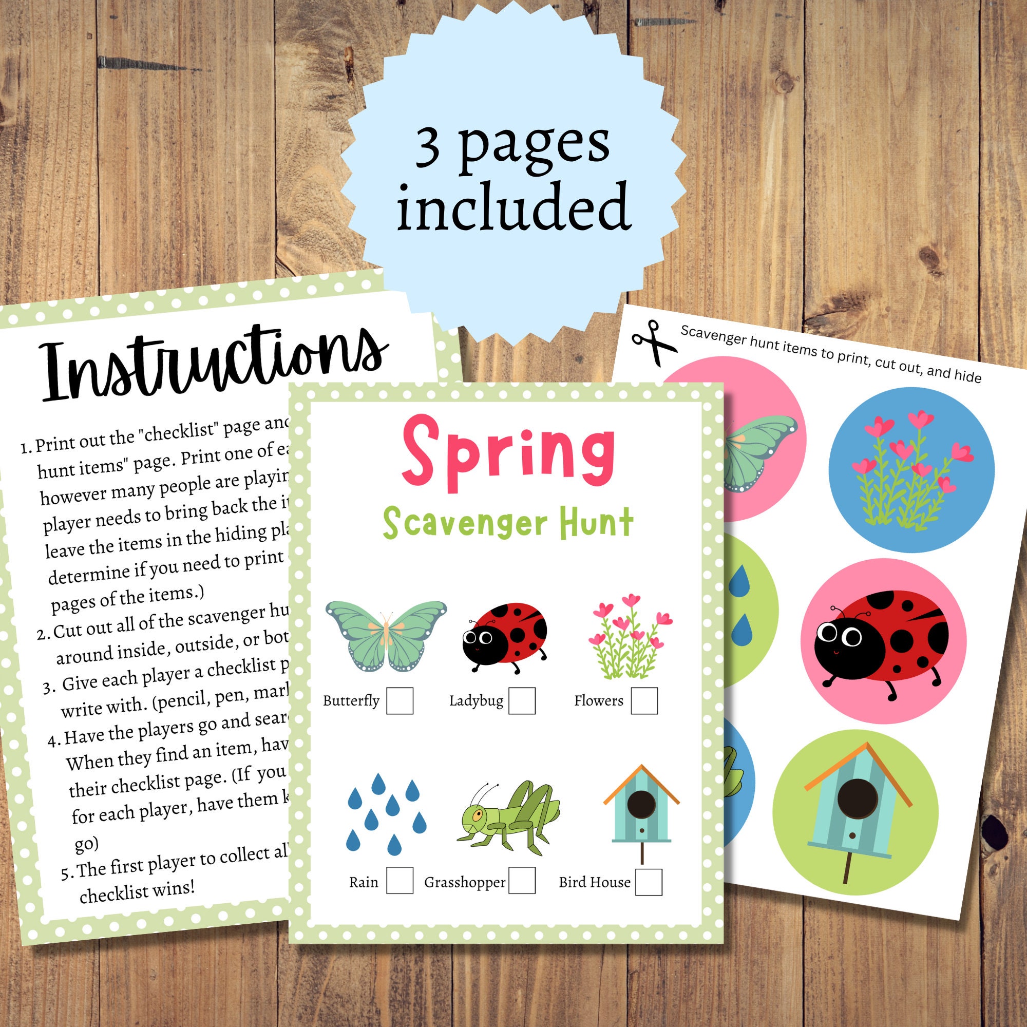 Spring Scavenger Hunt for Toddlers, Springtime Activity for Little Kids ...