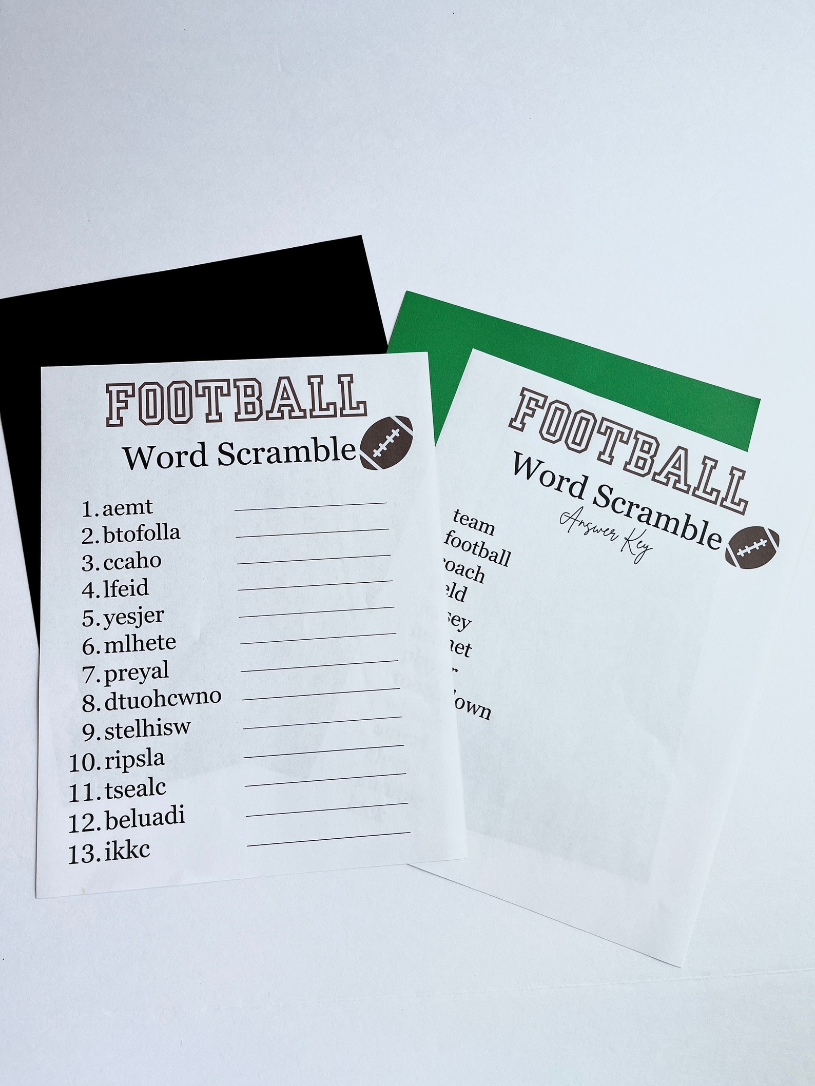 Football Word Scramble, Printable Football Party Game for Kids, Teens ...