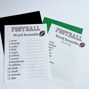 Football Word Scramble, Printable Football Party Game for Kids, Teens ...